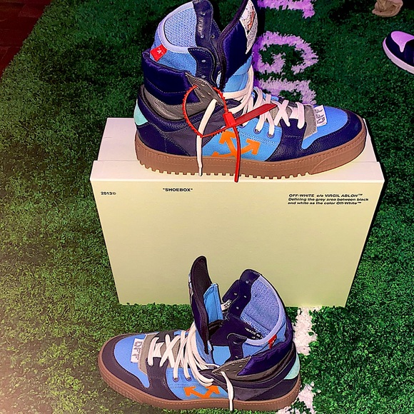 Off-White | Shoes | Offwhite Off Court High Blue Orange | Poshmark